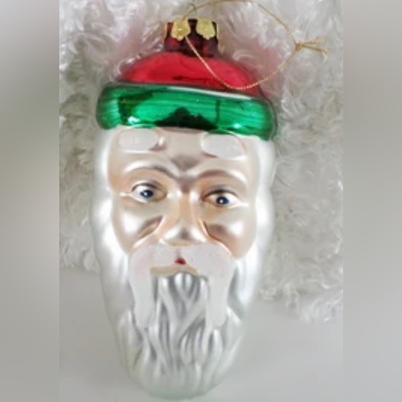 Vintage | Holiday | Vintage Large Glass Santa Headornament | Poshmark